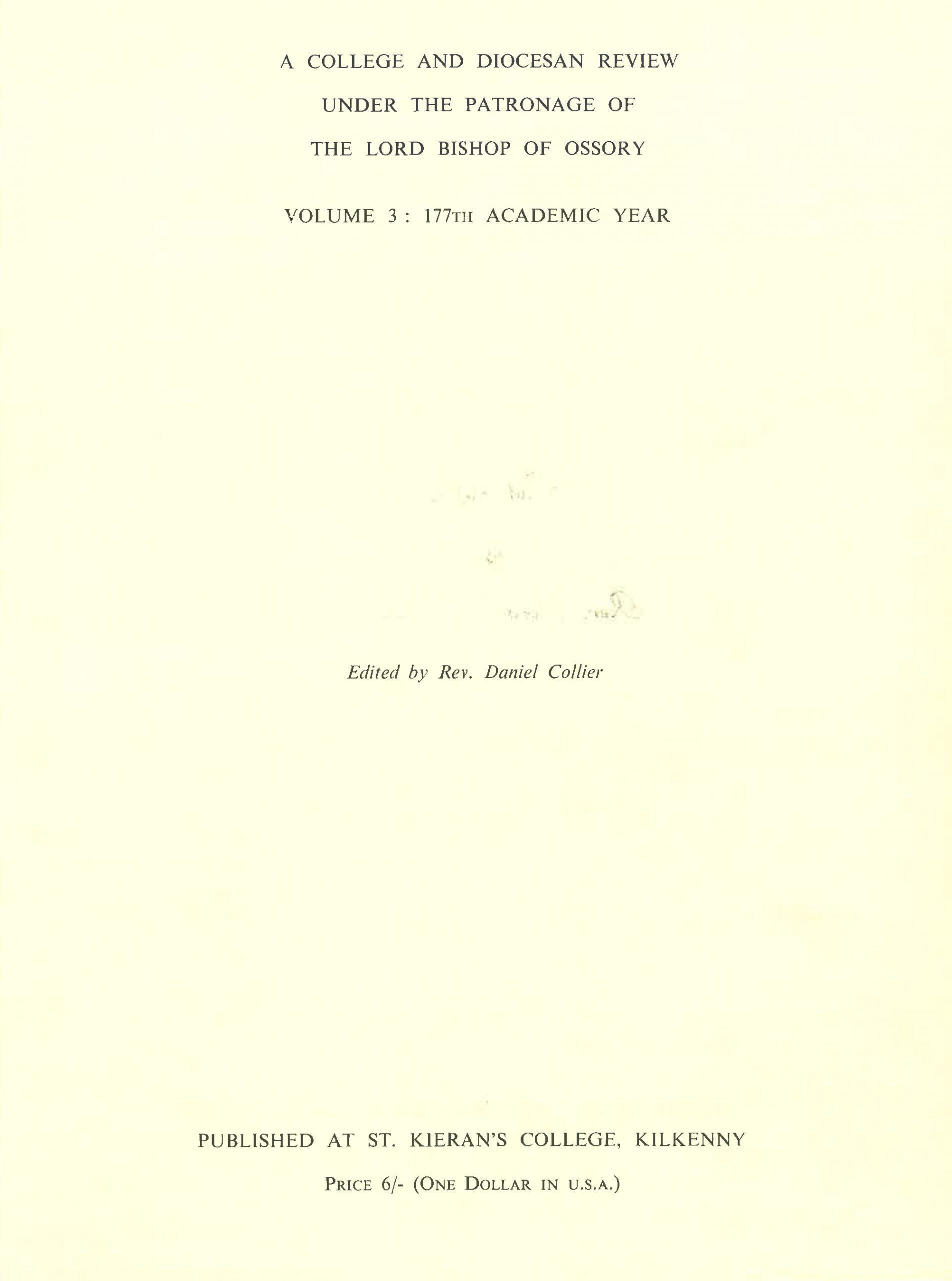 College Record 1960 - St Kieran's College Kilkenny